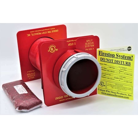 Unique Fire Stop Products Retrofit Through pentration Split Sleeve Firestop Kit 4 Inch Diameter ...